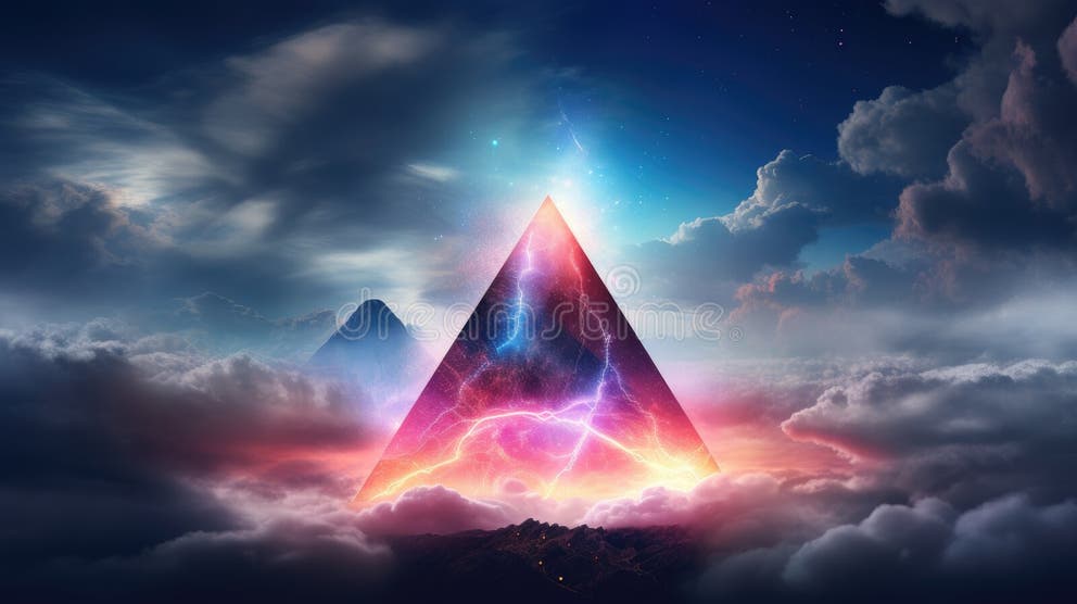 Abstract Triangle in the Clouds Stock Illustration - Illustration of ...