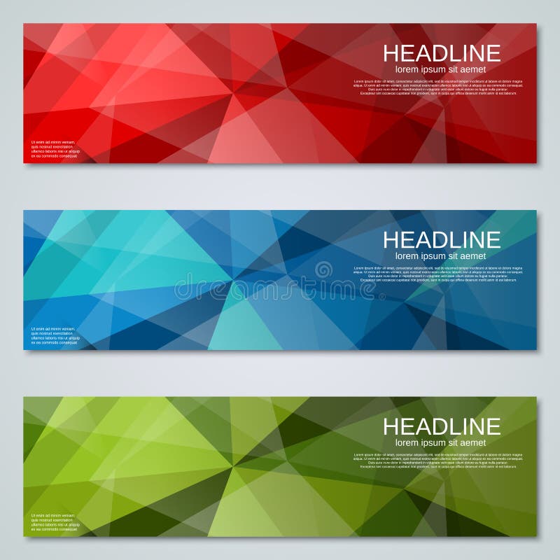 Abstract Triangle Banners Templates Collection Stock Vector ...