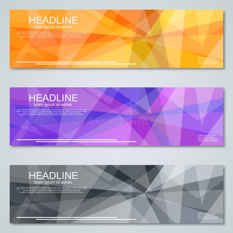 Abstract Triangle Banners Templates Collection Stock Vector ...