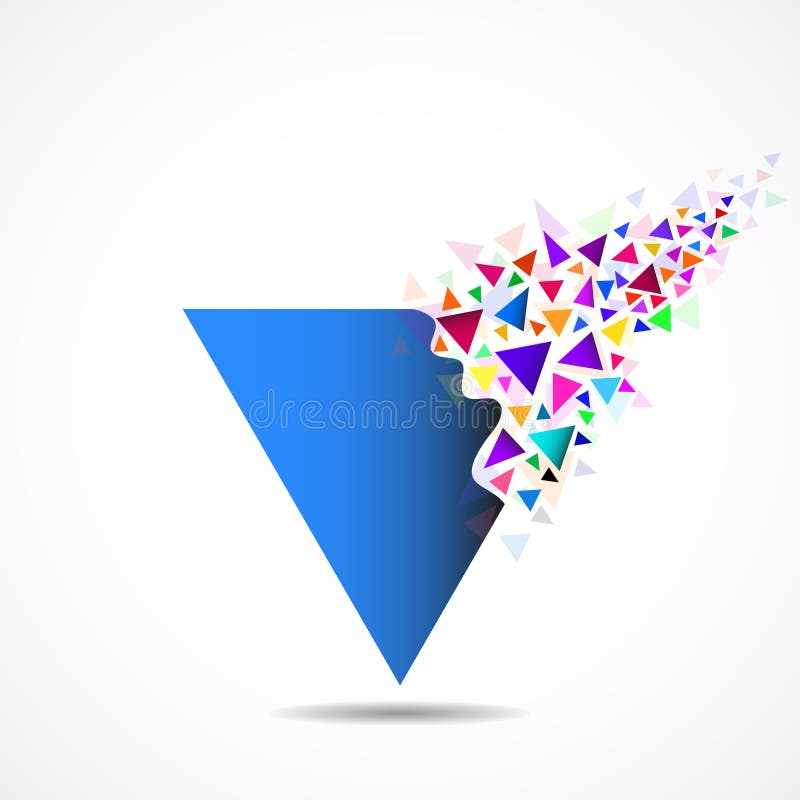 Abstract Triangle with Explosion on Small Splinters Stock Illustration ...
