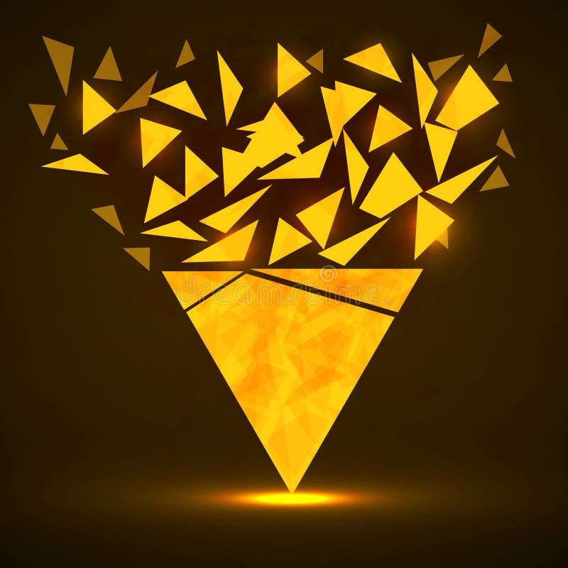 Abstract Triangle with Explosion on Small Splinters, Geometric Shape ...
