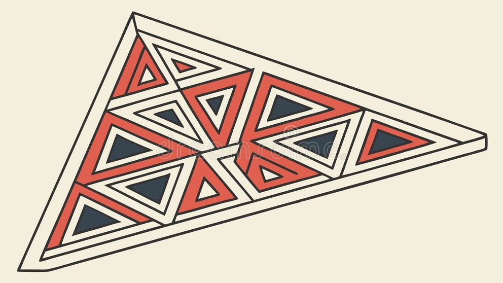 Abstract Triangle Filled with Smaller Red and Blue Triangles Vector ...