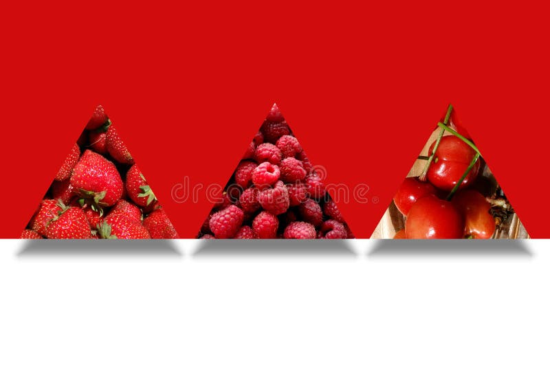 Abstract Triangle Forms with Summer Fruits Inside Stock Image - Image ...