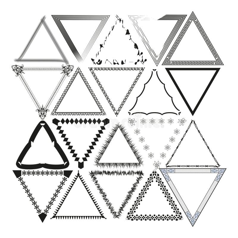 Abstract Triangle Frames. Geometric Border Designs. Decorative Line Art ...