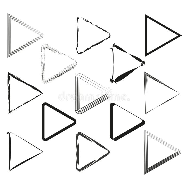 Abstract Triangle Frames. Grunge Geometric Borders. Diverse Textured ...