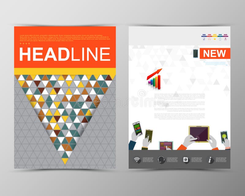 Abstract Triangle Geometric Brochure Template. Map Stock Illustration ...