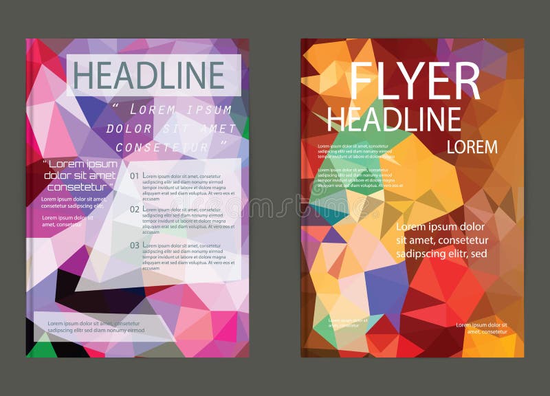 Abstract Triangle Geometric Vector Brochure Template. Flyer Layout ...