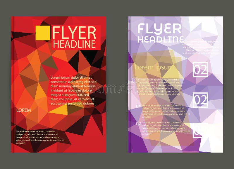 Abstract Triangle Geometric Vector Brochure Template. Flyer Layout ...
