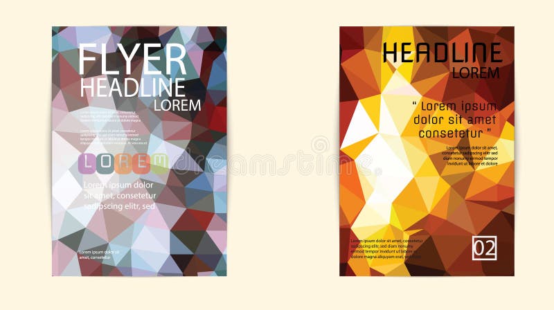 Abstract Triangle Geometric Vector Brochure Template. Flyer Layout ...