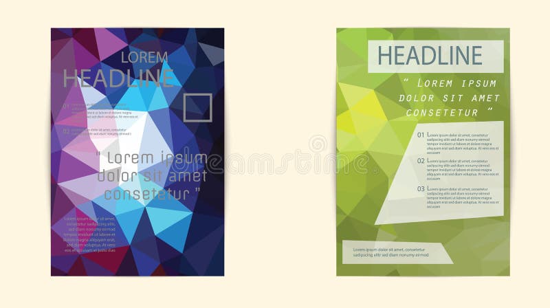 Abstract Triangle Geometric Vector Brochure Template. Stock Vector ...