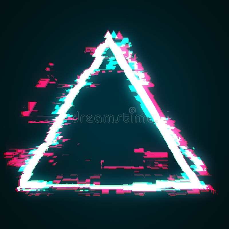 Abstract triangle glitch stock illustration. Illustration of glowing ...