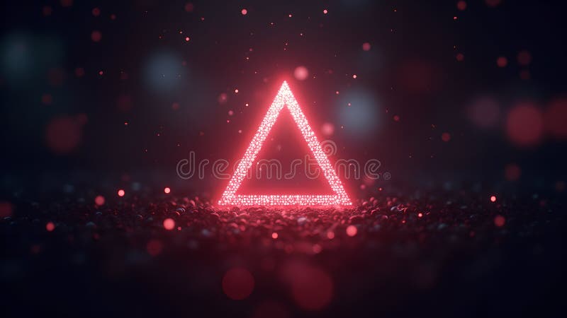 Abstract Triangle Glowing Red on Dark Surface Stock Illustration ...