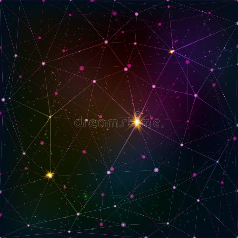 Abstract Triangle Grid on Cosmic Background Stock Vector - Illustration ...