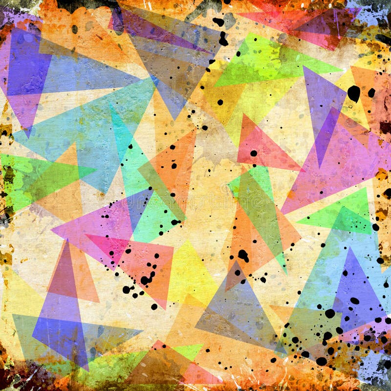 Triangle grunge brush set stock illustration. Illustration of leaf ...