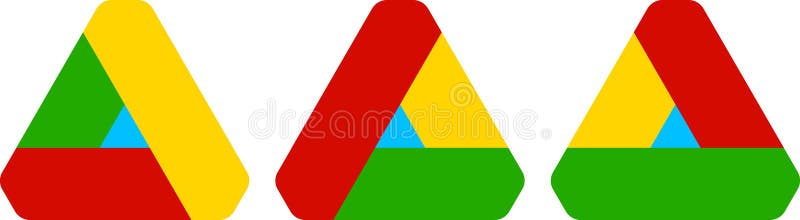 Abstract Triangle Icons. Multicolored Geometric Shapes. Red, Yellow ...