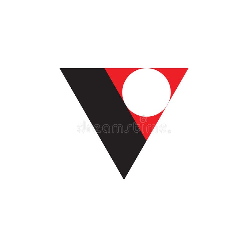 Abstract Triangle Letter V Geometric Circle Symbol Logo Vector Stock ...