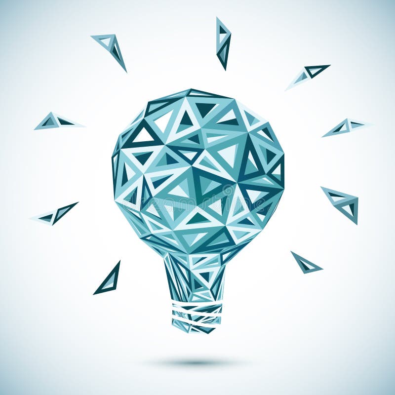 Abstract Triangle Light Bulb Stock Vector - Illustration of metal ...