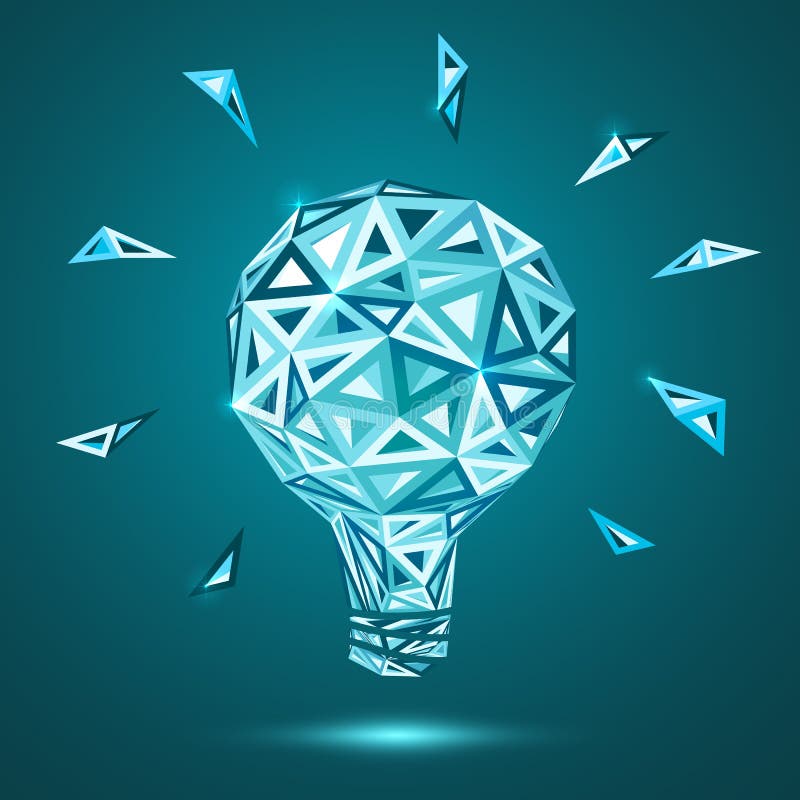 Abstract Triangle Light Bulb Stock Vector - Illustration of equipment ...