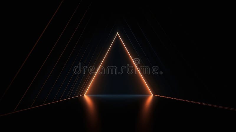Abstract Triangle Light Formation in Dark Minimalist Setting with ...