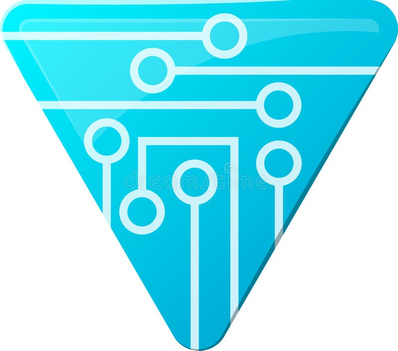 Abstract Triangle Logo and Circuit Board Illustration in Trendy and ...