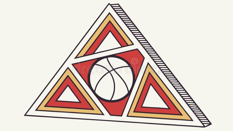Abstract Triangle Logo Concept with a Basketball Vector Graphic, Vector ...