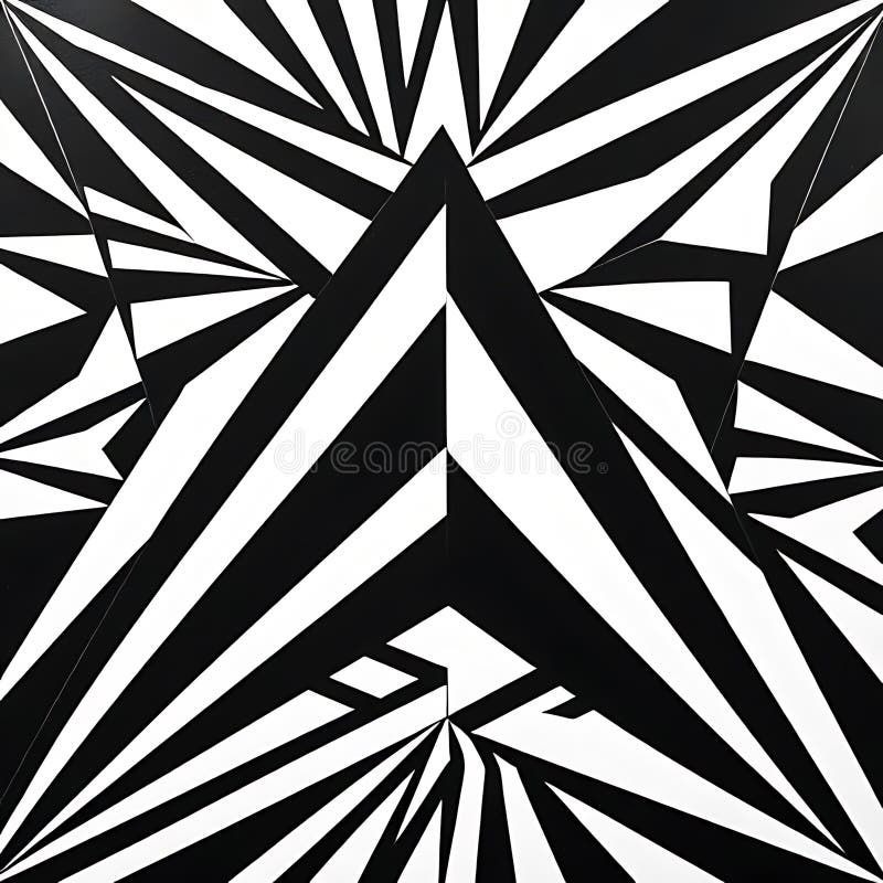 Abstract Triangle Maze Artwork with Optical Movement Stock Illustration ...