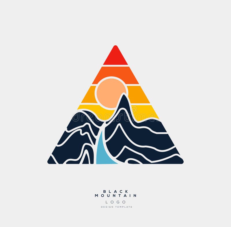 Abstract Triangle Mountains Logo or Badge or Patch or Label Design ...