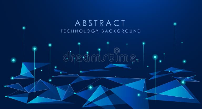 Abstract Triangle Particles Blue Background Stock Vector - Illustration ...