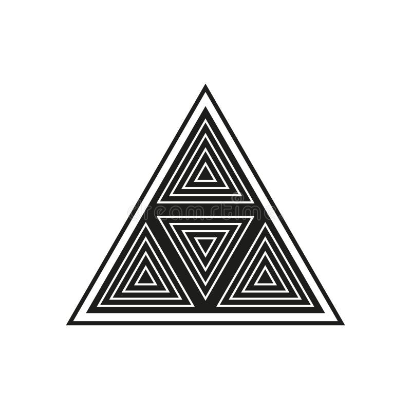 Abstract Triangle Pattern. Concentric Geometric Design. Black and White ...