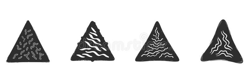 Abstract Triangle Patterns Silhouette Set. Creative Geometric Designs ...