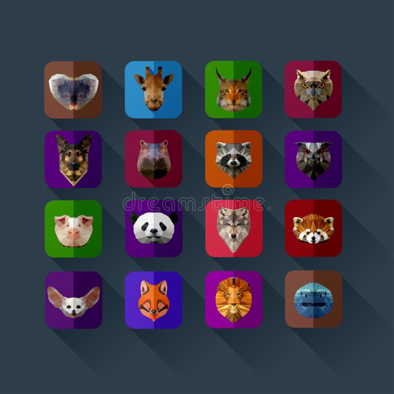 Abstract Triangle Polygonal Animal Stock Vector - Illustration of paper ...