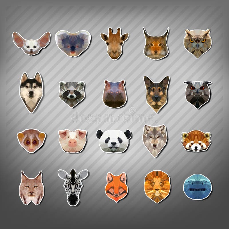 Abstract Triangle Polygonal Animal in the Style of Origami Stock Vector ...