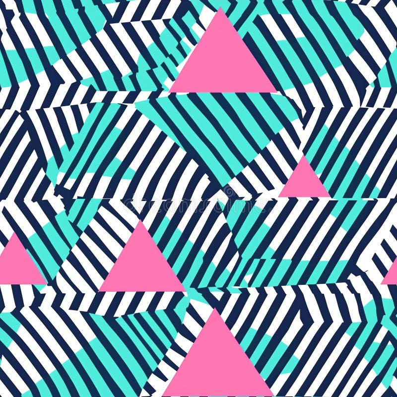 Abstract Triangle Print in Stripes - Seamless Background Stock ...