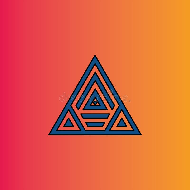 Abstract Triangle Shape Logo on Orange Gradient Stock Vector ...