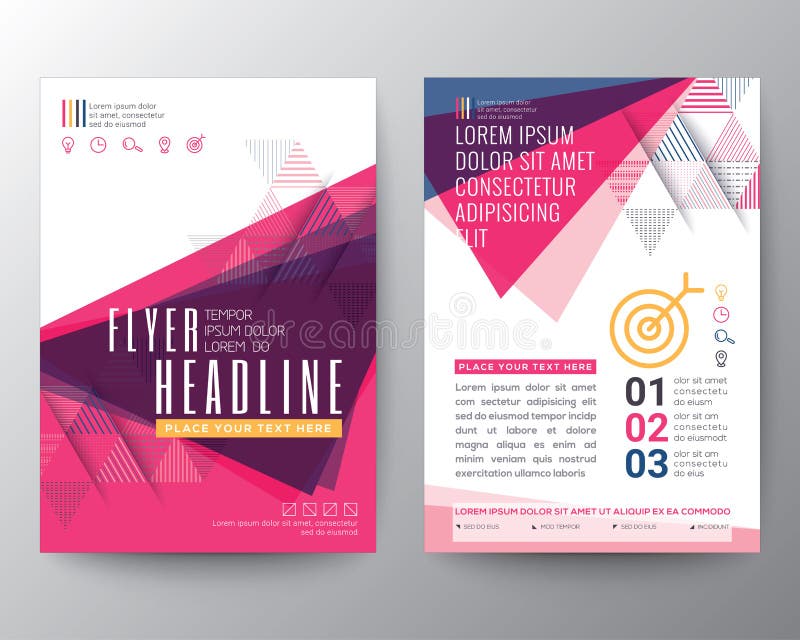 Abstract Triangle Design Vector Template Layout for Magazine Stock ...