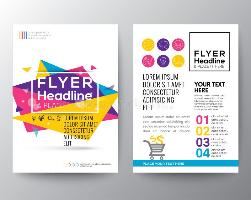 Abstract Triangle Flyer Design Template Stock Vector - Illustration of ...