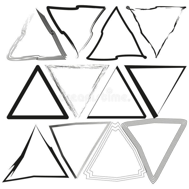 Abstract Triangle Shapes. Hand Drawn Elements. Geometric Forms Set ...