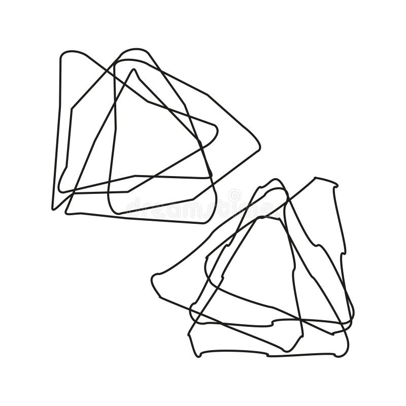Abstract Triangle Sketch. Geometric Wire Figure. Freeform Line Shape ...