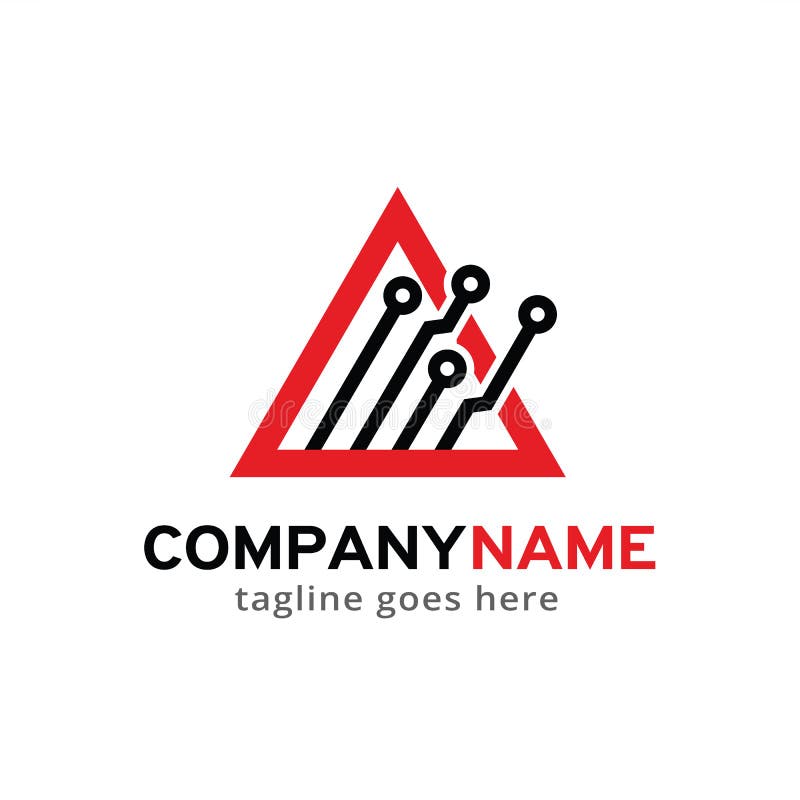 Abstract Triangle Technology Logo Template Design Vector, Emblem ...