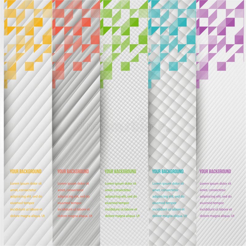 Abstract Triangle Template Banner. Color Set Stock Illustration ...