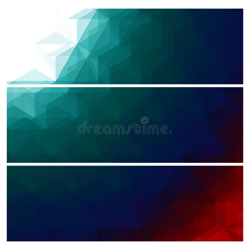 Abstract Triangles Banners Set Stock Vector - Illustration of pattern ...