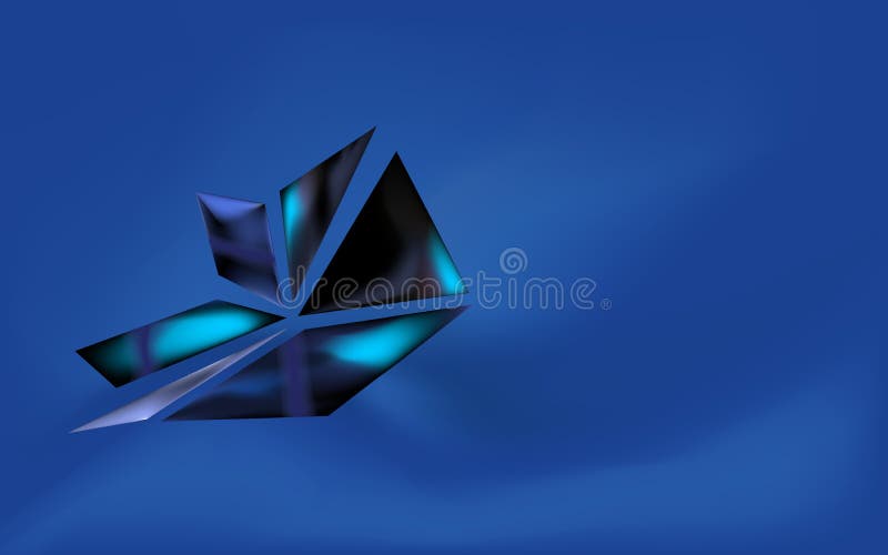 Abstract Triangles Composition, Classic Blue Minimal Background. 3d ...