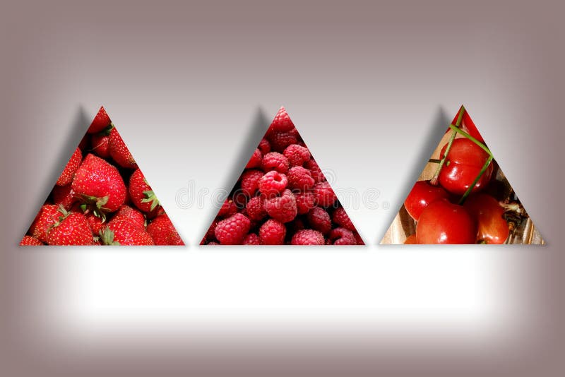 Abstract Triangles with Fruits Inside Stock Photo - Image of abstract ...