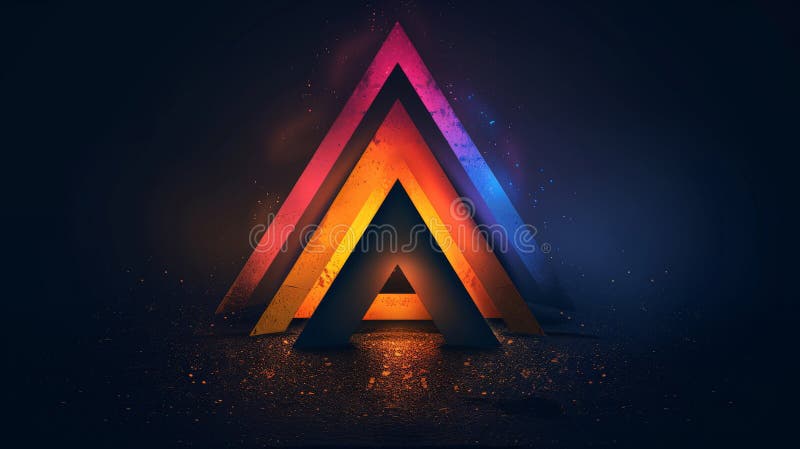 Abstract Triangles with Glowing Colors Stock Illustration ...
