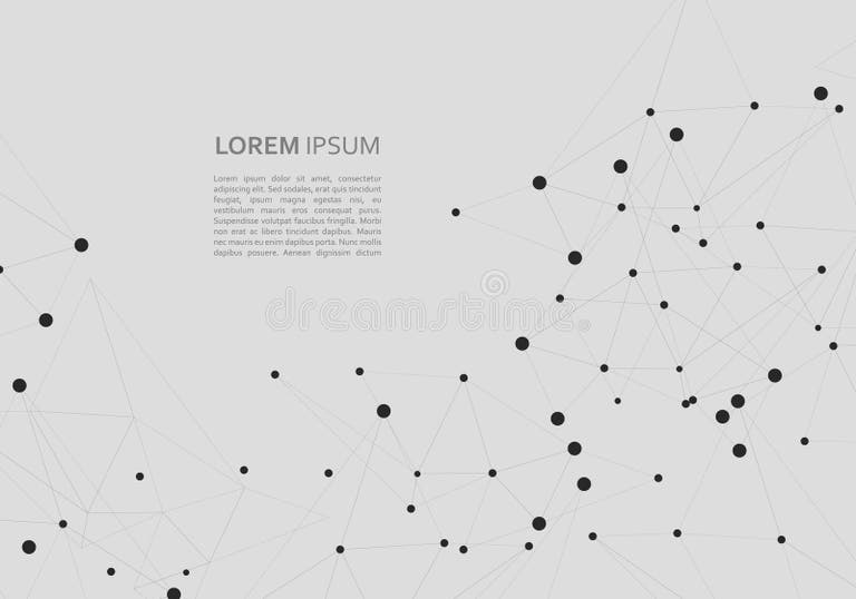 Abstract Triangles Network. Design Brochure with Connecting Dots and ...