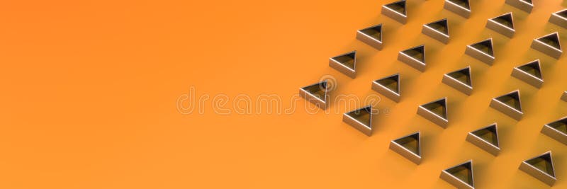 Abstract with Triangles on an Orange Background. Geometric Structure ...