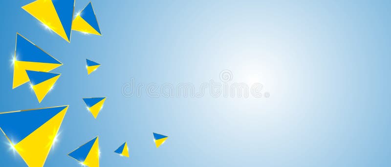 Abstract Triangles Pattern. Luxury Ukraine Flag Concept with Gold ...
