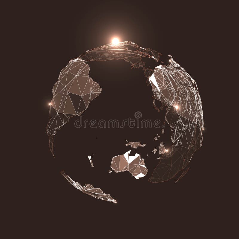 Abstract Triangles Planet Earth in Space. Stock Vector - Illustration ...