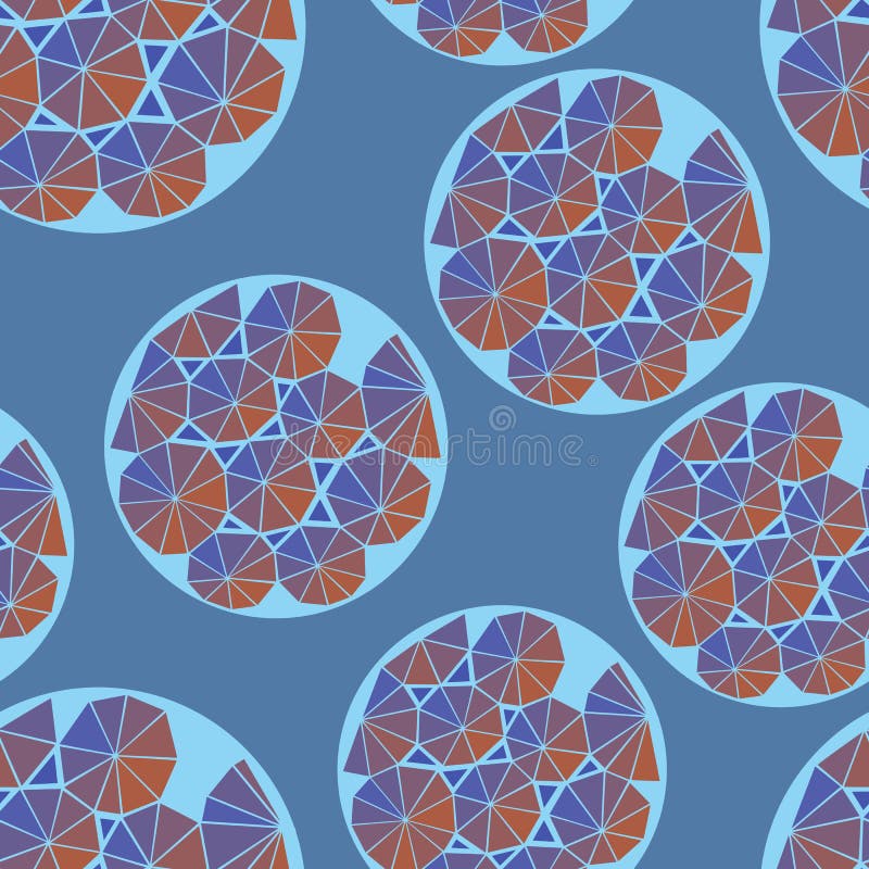Abstract Triangles in Round. Colorful Vector Seamless Pattern Stock ...