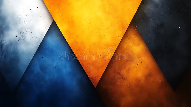 Abstract Triangular Design with Glowing Orange Blue and White Hues ...